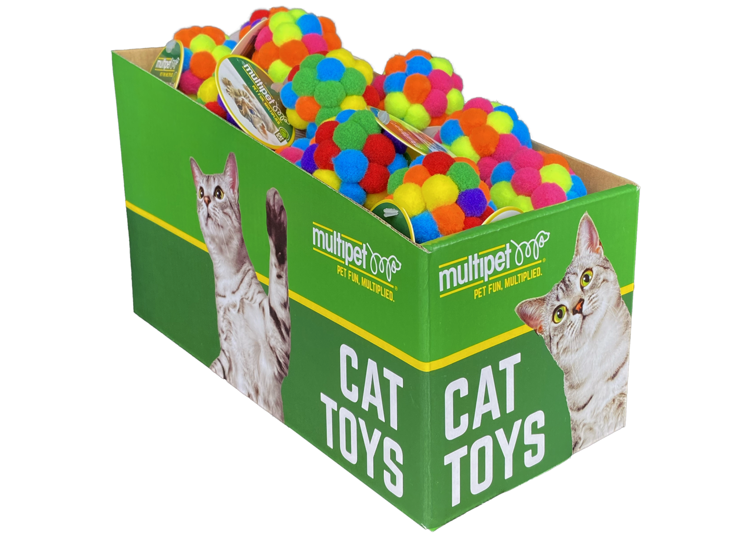 PomPom Rattle Cat Toy 25pc PDQ | Multipet