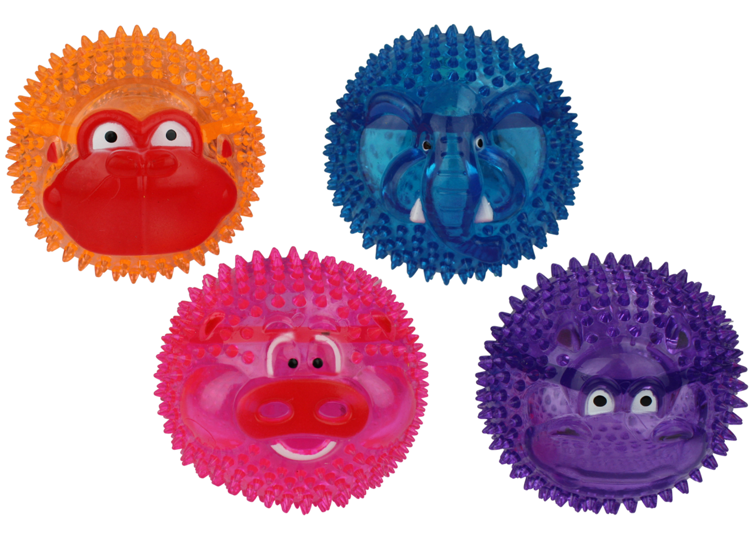 Doglucent TPR Ball With Animal Faces | Multipet